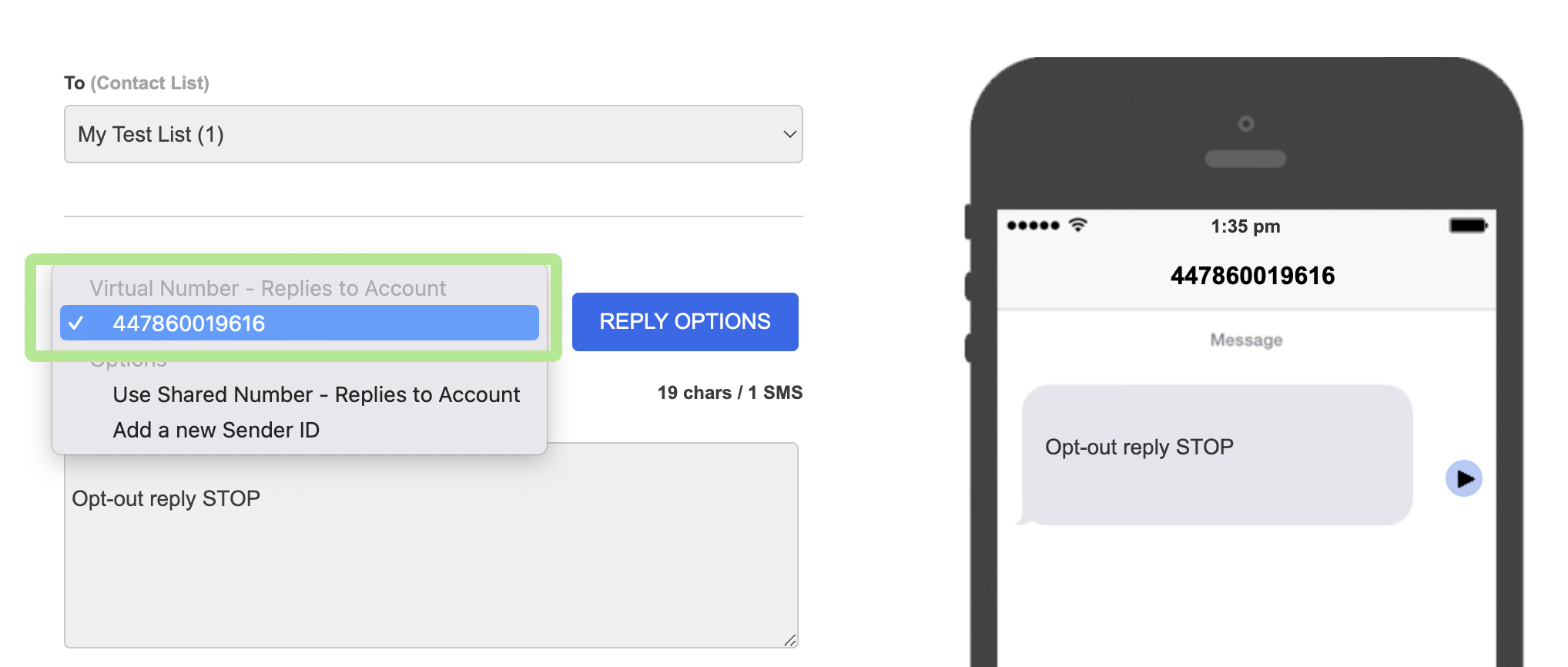 How to send an SMS message